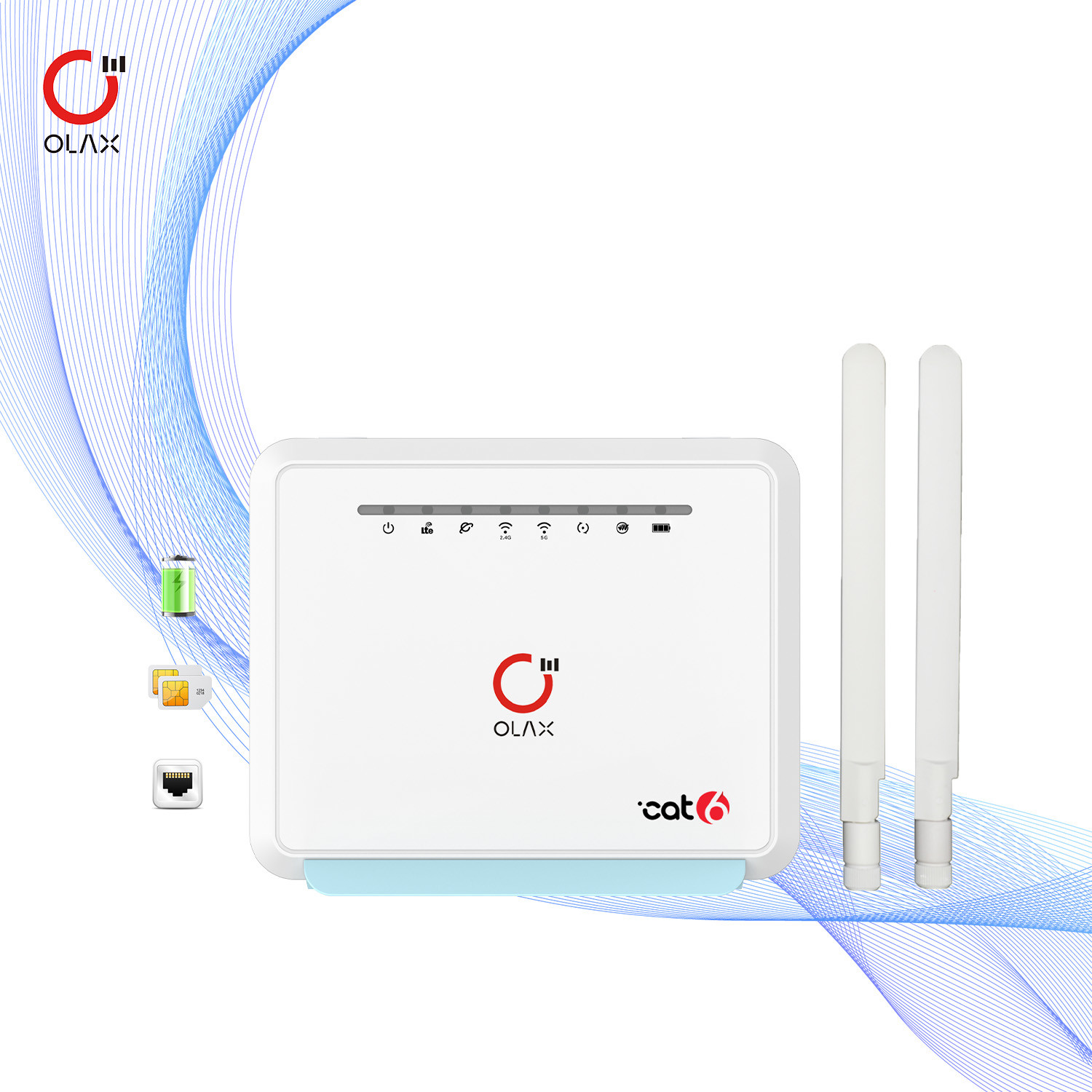 OLAX MC80 CAT6 dual band 2.4G&5.8G bypass detachable antennas 5000mAh ...