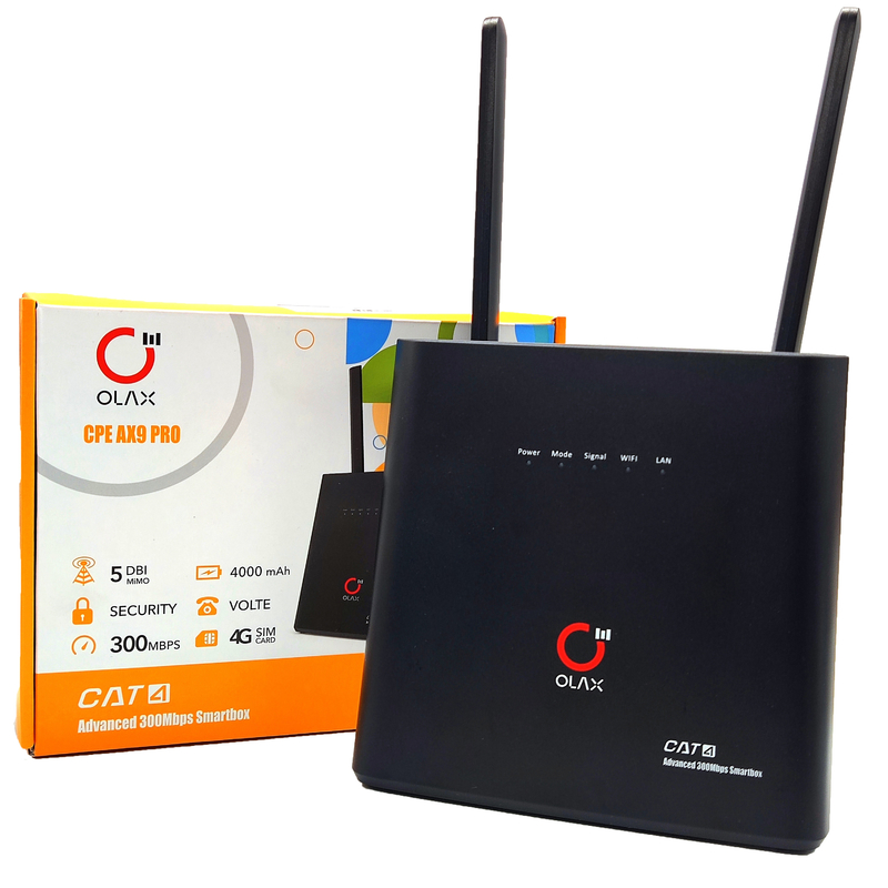 Olax AX9 pro 4g Wireless Wifi Routers 4000mah LTE Cat4 300mbps With Sim ...