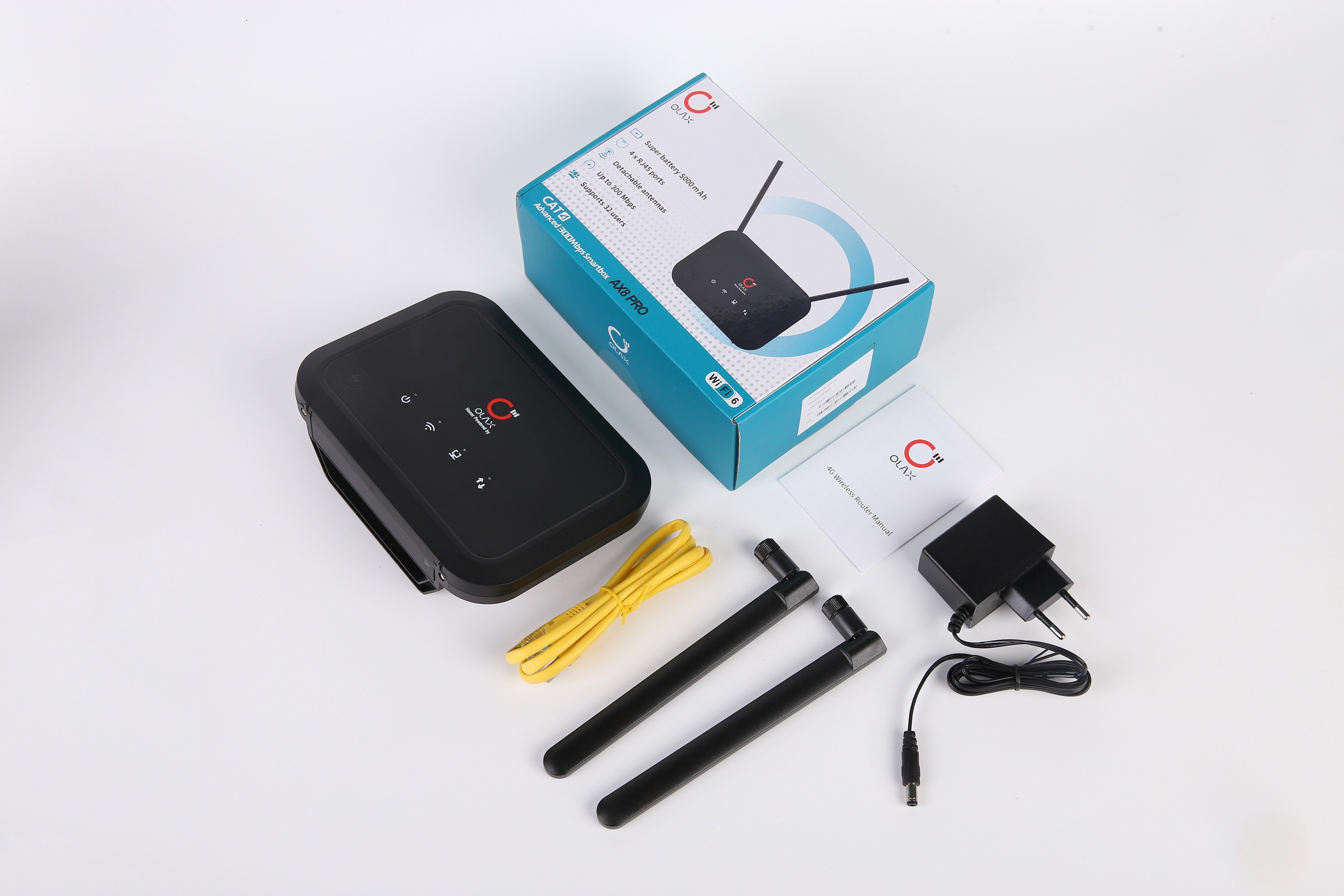 OLAX AX8 Professional CAT4 WIFI 6 5000 mAh Battery Europe Band with SMA ...