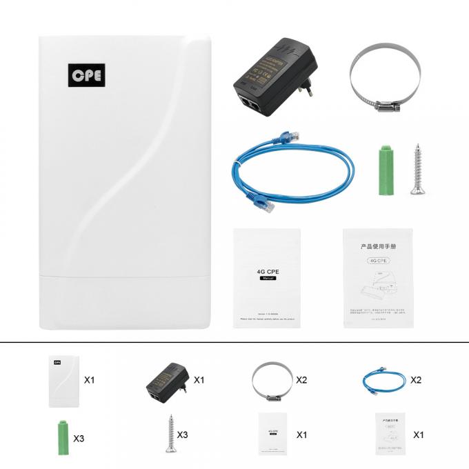 Wireless 4G CPE Outdoor Wifi Router IP66 Waterproof POE Adapter